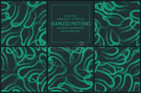 Vector Abstract Stippled Seamless Patterns Stock Vector Illustration Of Green Fabric 89413913