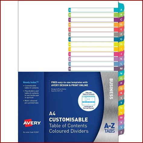 Avery Ready Index Template A Z Template 1 Resume Examples YKVBBNRVMB