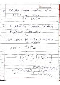 Fourier Transform Exercise Exercises Mathematics Docsity