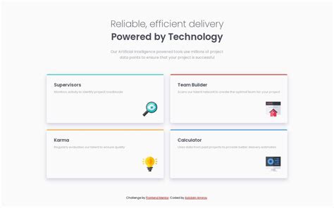 Frontend Mentor Responsive Four Card Feature Section Using Html And Css Coding Challenge Solution