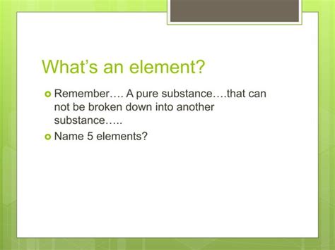 Element Vs Compound Mini Lesson Pptx