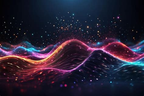 Premium Photo Abstract Waving Particle Technology Background Design