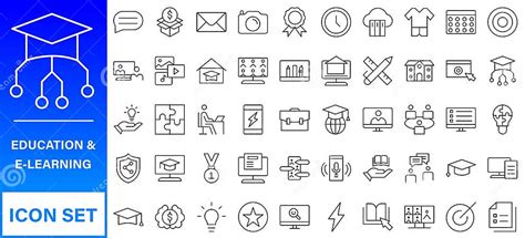 Education Line Editable Icons Set Vector Illustration In Modern Thin Line Style Of School Icons
