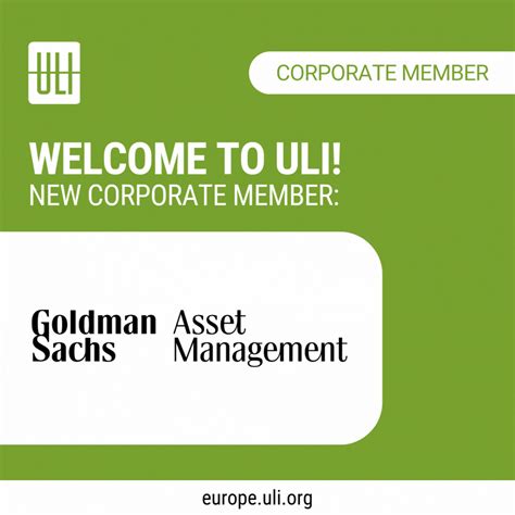 👏 Uli Uk Are Delighted To Welcome Goldman Sachs Asset Management As Our Newest Corporate Members