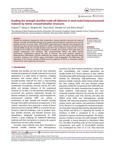 Pdf Evading The Strength Ductility Trade Off Dilemma In Steel Nickel
