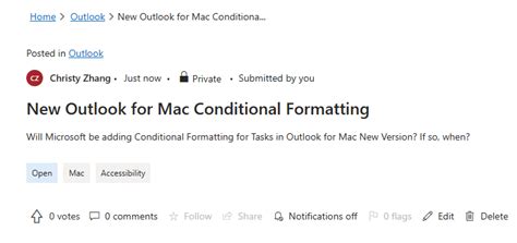 conditional formatting for tasks in outlook for mac new version