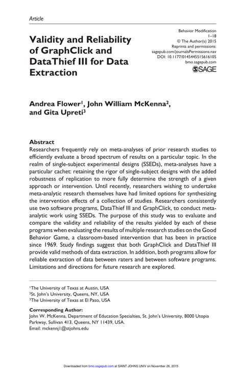 Pdf Validity And Reliability Of Graphclick And Datathief Iii For Data