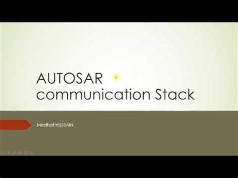 AUTOSAR Communication Stack ComStack YouTube