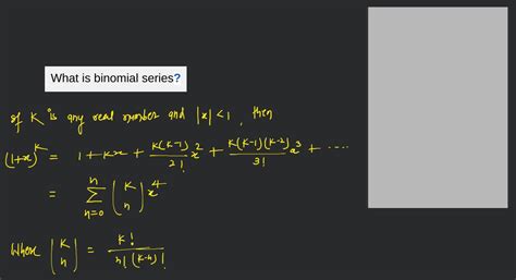 What Is Binomial Series Filo
