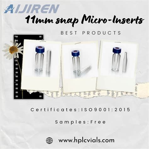 11mm Snap Micro Inserts Clearamber Glass Vials Aijiren Vials For Hplcgc