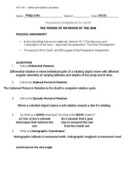 Ast 103 Prep Assignment For Lab2 Name