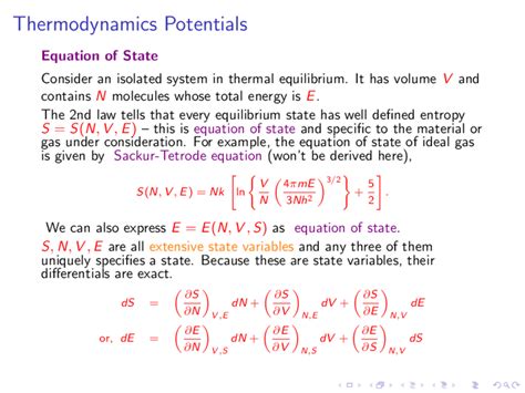 Thermodynamic Potentials Docsity