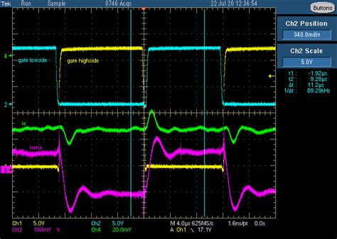 tms320f28388d current overshoot on mosfet switch in motor phase using