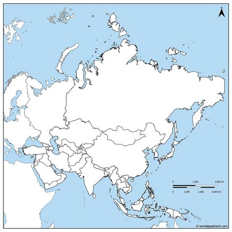 Blank Asia River Map