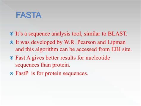Blast And Fasta Pptx Databases Computer Software And Applications