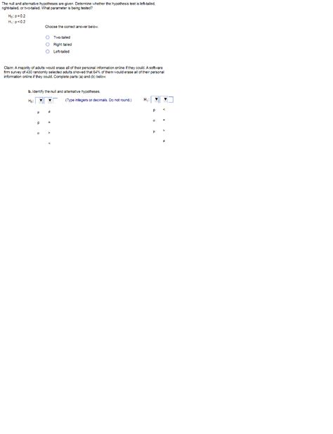 solved the null and altemative hypotheses are given