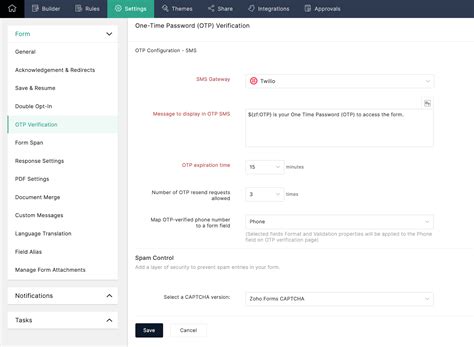 How To Set Up Twilio Otp Verification In Zoho Forms