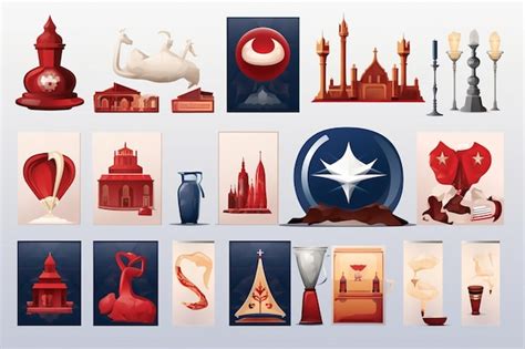 Мусульманские иконы на прозрачном фоне | Премиум AI-сгенерированный вектор