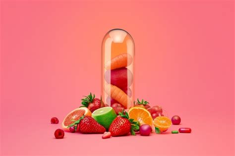 Free Photo View Of Healthy Food Incased In Pill Shaped Container