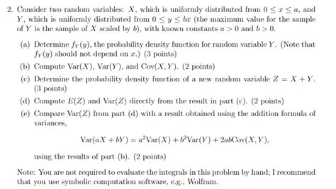 Solved Consider Two Random Variables X Which Is Chegg