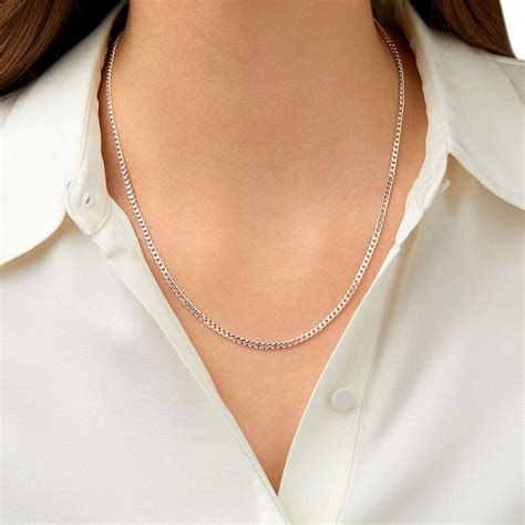 50cm 20 25mm 3mm Width Curb Chain In Sterling Silver
