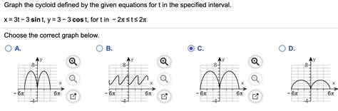 solved graph the cycloid defined by the given equations for