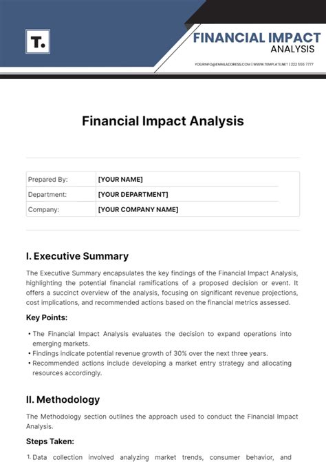 Free Financial Impact Analysis Template To Edit Online