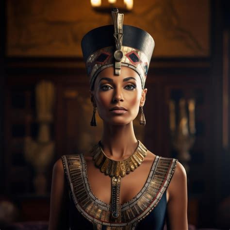 Premium Photo Queen Nefertiti Of Egypt In Her Elegant Regal Attire