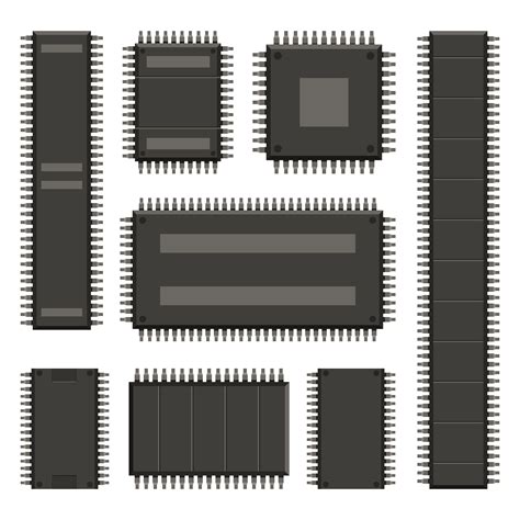 Computer Chip Isolated On White Background Vector Art At Vecteezy