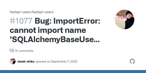 Bug Importerror Cannot Import Name Sqlalchemybaseusertableuuid From