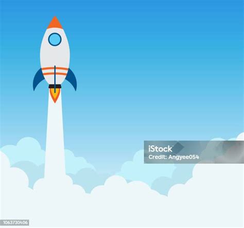 클라우드비즈니스 시작 배너의 개념 이상의 비행 하는 로켓 발사 Launch Party에 대한 스톡 벡터 아트 및 기타 이미지 Launch Party 개념 개발