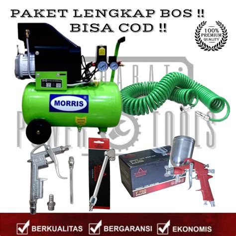 Jual Bergaransi Bisa Cod Paket Kompresor Angin Listrik Morris 9 Liter