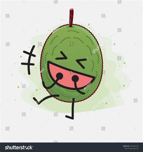 Vector Illustration Jackfruit Character Cute Face Stock Vector Royalty Free 1922263130