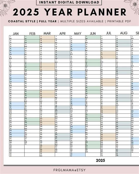 Printable Yearly Planner 2025 Free Printable By