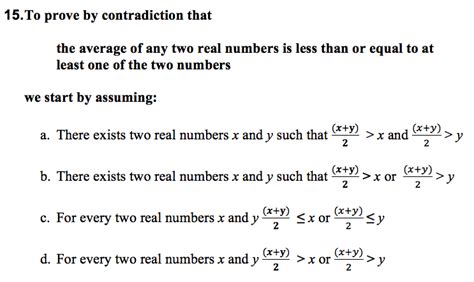 solved 15 to prove by contradiction that the average of any
