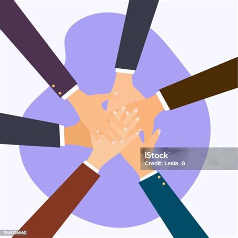 비즈니스 사람들이 그들의 손을 함께 퍼 팅입니다 평면 디자인 현대 벡터 일러스트 레이 션 개념입니다 가까운에 대한 스톡 벡터 아트 및 기타 이미지 Istock