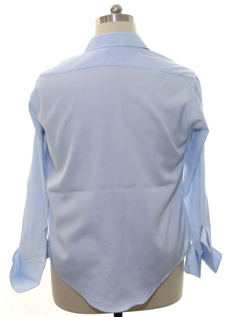 1980s Shirt Golden V 80s Golden V Mens Powder Blue Polyester