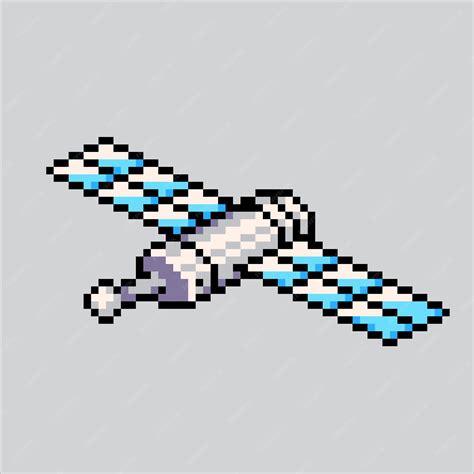 Premium Vector Pixel Art Illustration Space Satellite Pixelated