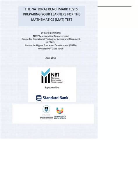 Summary National Benchmark Test Mat Exam Scope What You Need To Know