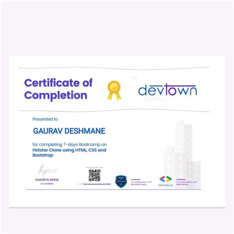 Gaurav Deshmane On Linkedin Devtown Certification