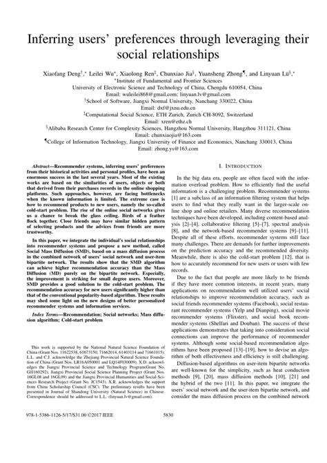 Pdf Inferring Users Preferences Through Leveraging Their Social