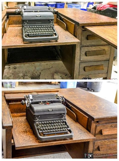 Grandmas Typewriter Desk Typewriter Repurposed Furniture Diy Rustic Kitchen