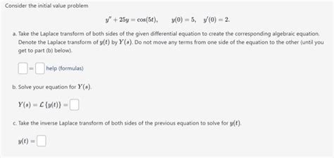[solved] Consider The Initial Value Problem Y 25y Cos 5t