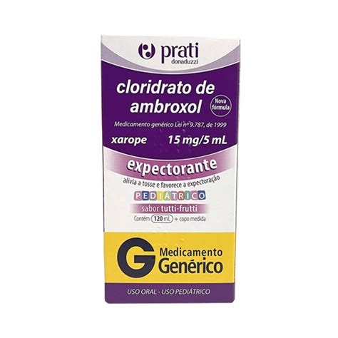 Cloridrato De Ambroxol Xarope Pediátrico 120ml Prati Genérico Na