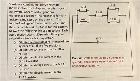 Solved Consider A Combination Of Five Resistors Shown In The