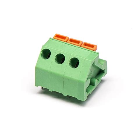 Pcb Spring Terminal Blocks Green 6pin Straight Through Hole Connector