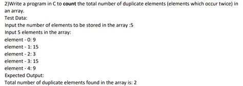 Solved 2write A Program In C To Count The Total Number Of