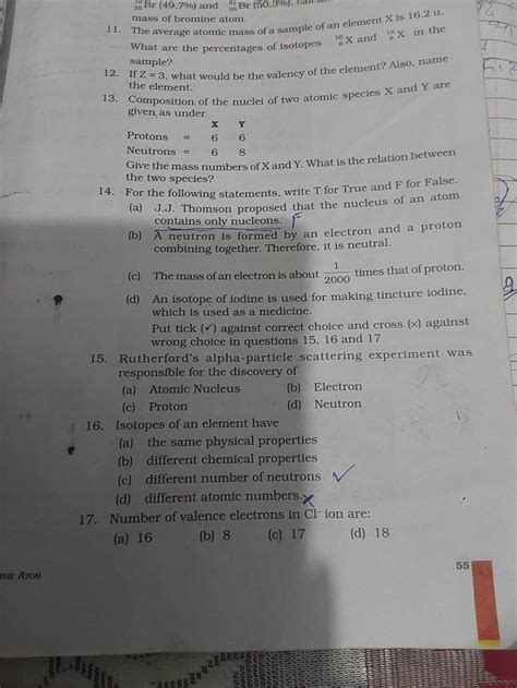 Mass Of Bromine Atom 1 The Average Atomic Mass Of A Sample Of An Elemen