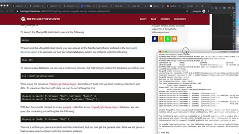 Installing Mongodb As A Docker Container In Mac Os Youtube