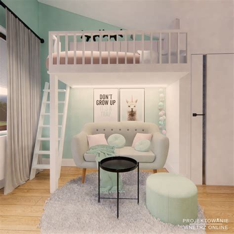 Pokój Młodzieżowy Dla Dziewczyny Z łóżkiem Na Antresoli